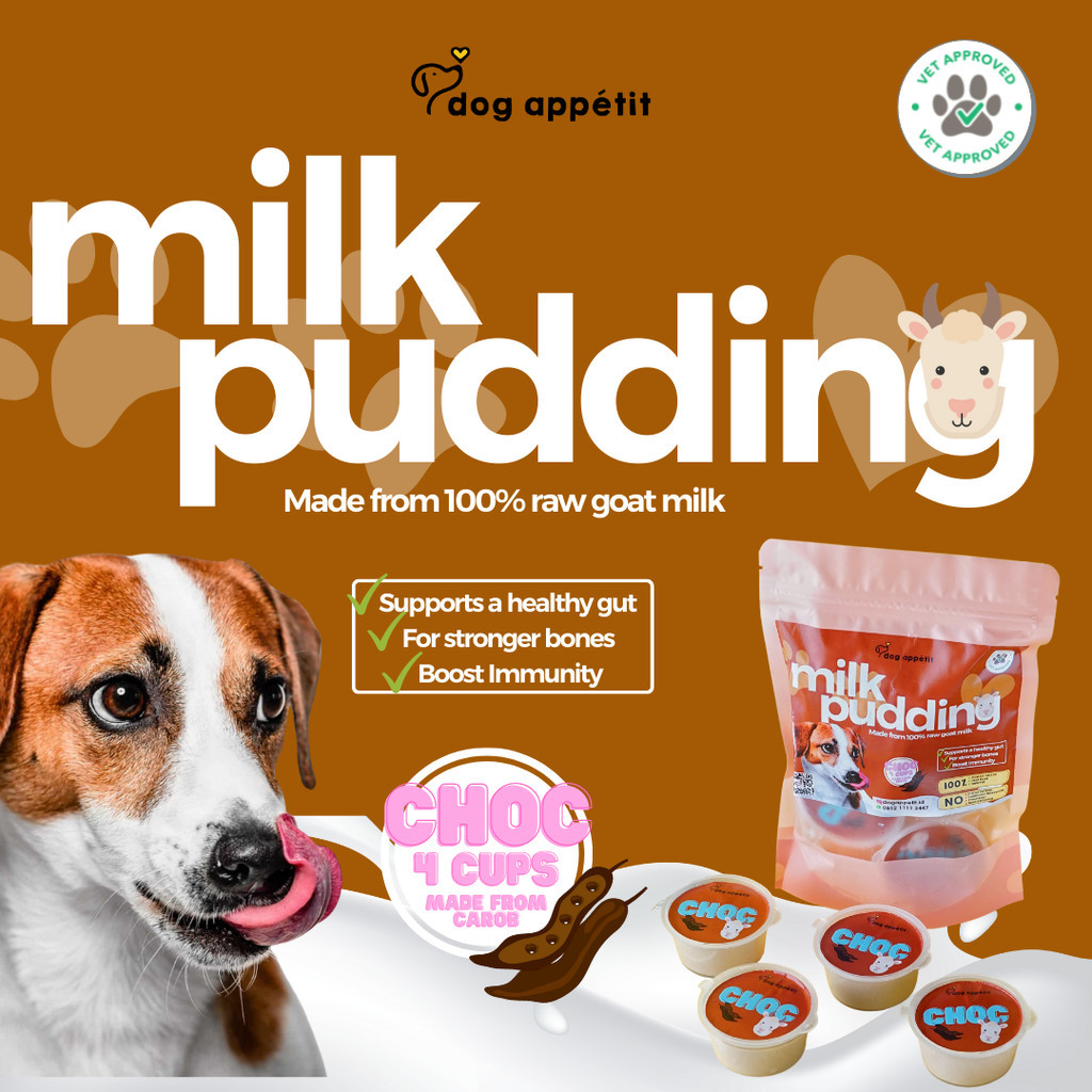 Jual DOG APPETIT - CHOCO Goat Milk Pudding Anjing Kucing Dog Snack Agar ...