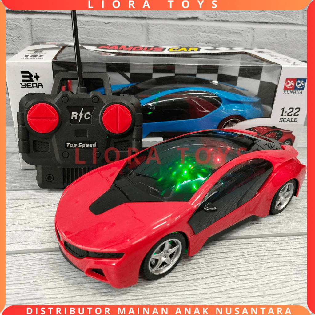 Jual Mainan Anak Mobil Remote Control Famous Ada Lampu 3D Sport Car ...