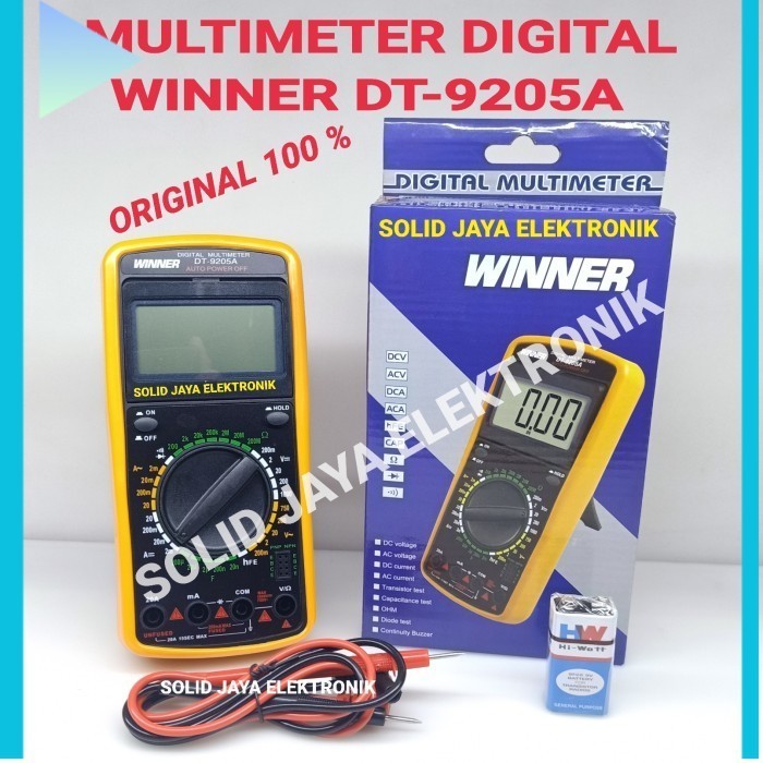 Jual MULTI TESTER DIGITAL WINNER DT-9205A MULTIMETER METER 9205 A ...