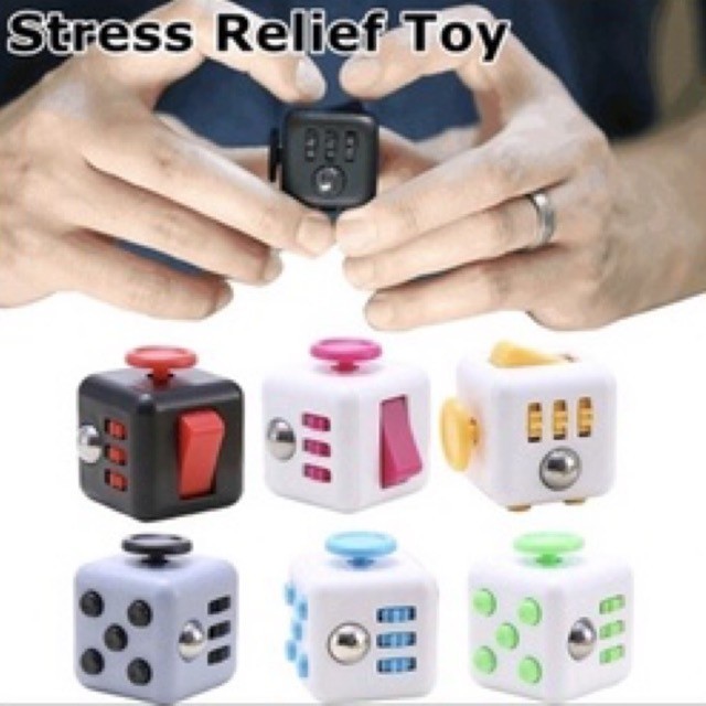 Jual COLORFULL FIDGET CUBE mainan anti stress latihan motorik pop it ...