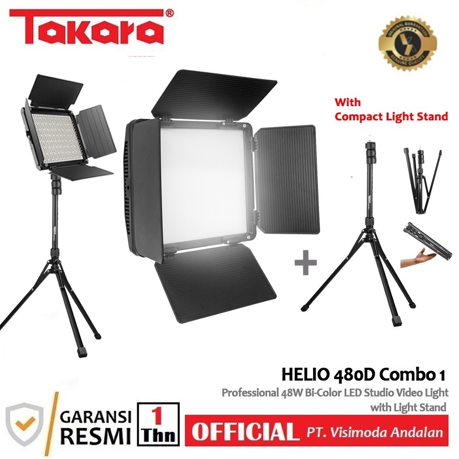 Jual Takara HELIO 480D Bi-Color LED Lighting Studio Video Light 48W ...