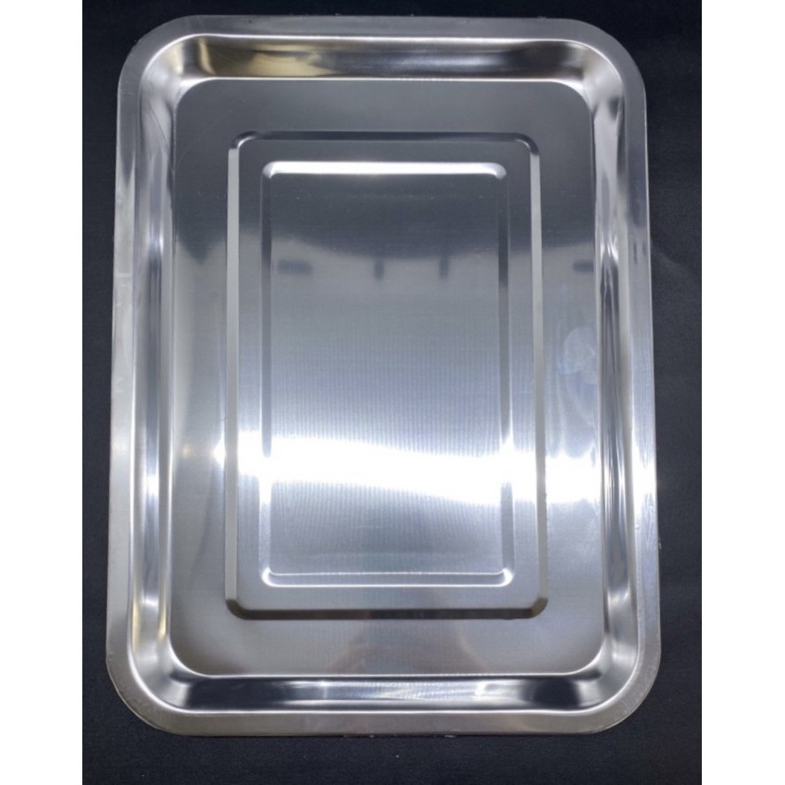 Jual nampan tray stainless steel 45cm x 35cm x 2cm baki loyang kotak ...