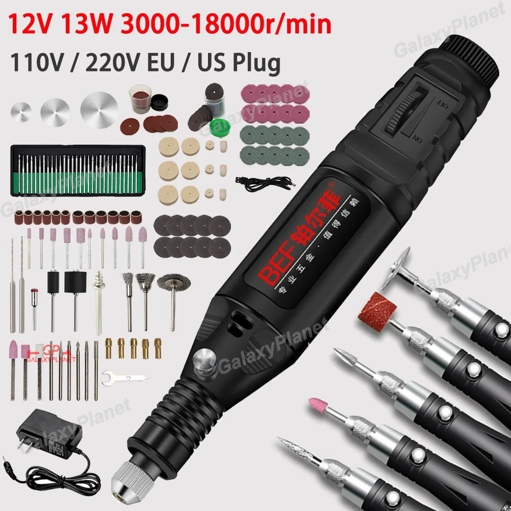 Jual Bor Mini Grinder Set 12V 13W 110V/220V Mini Drill 3 Kecepatan 72 ...