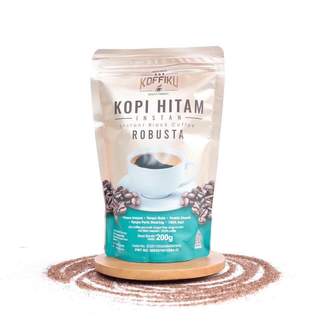 Jual 200g 100% ROBUSTA Kopi Hitam Tanpa Ampas - KOFFIKU | Shopee Indonesia