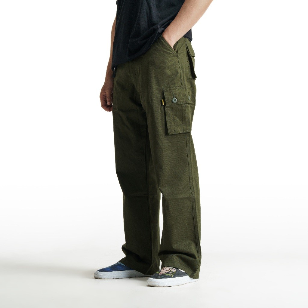 Jual Hanoon Industries – Celana Cargo Pants Twill Army Black Venture ...