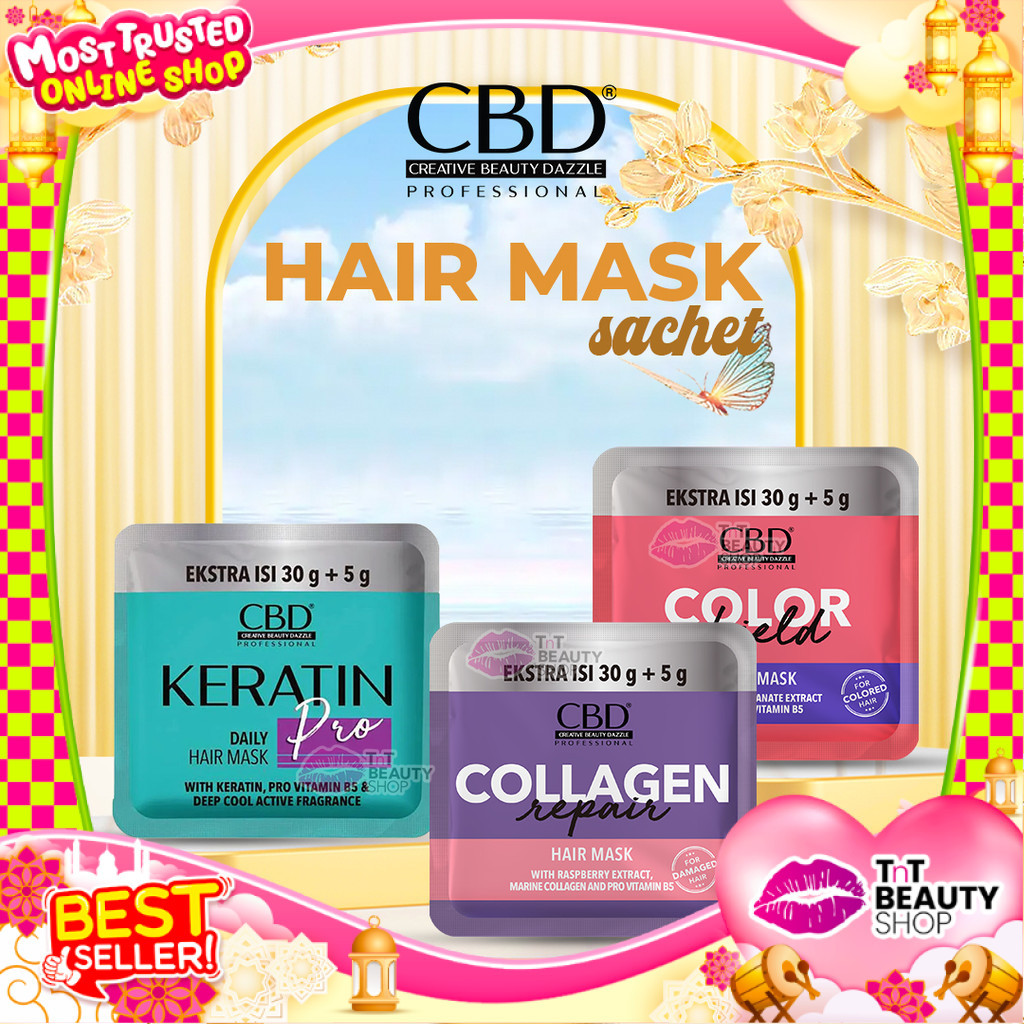 Jual CBD Hair Mask SACHET Series | CBD Keratin | CBD Color Shield | CBD ...
