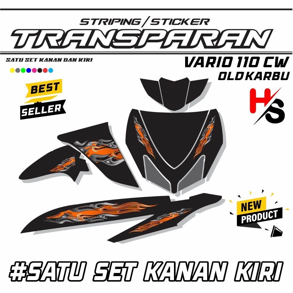 Jual STIKER MOTIF STICKER STRIPING TRANSPARAN MOTOR HONDA VARIO CW OLD ...