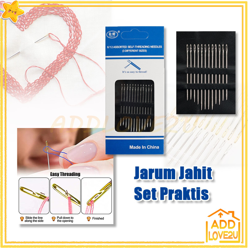 Jual Jarum Jahit Magic Praktis Set /Stainless Steel Sewing Needles/side ...