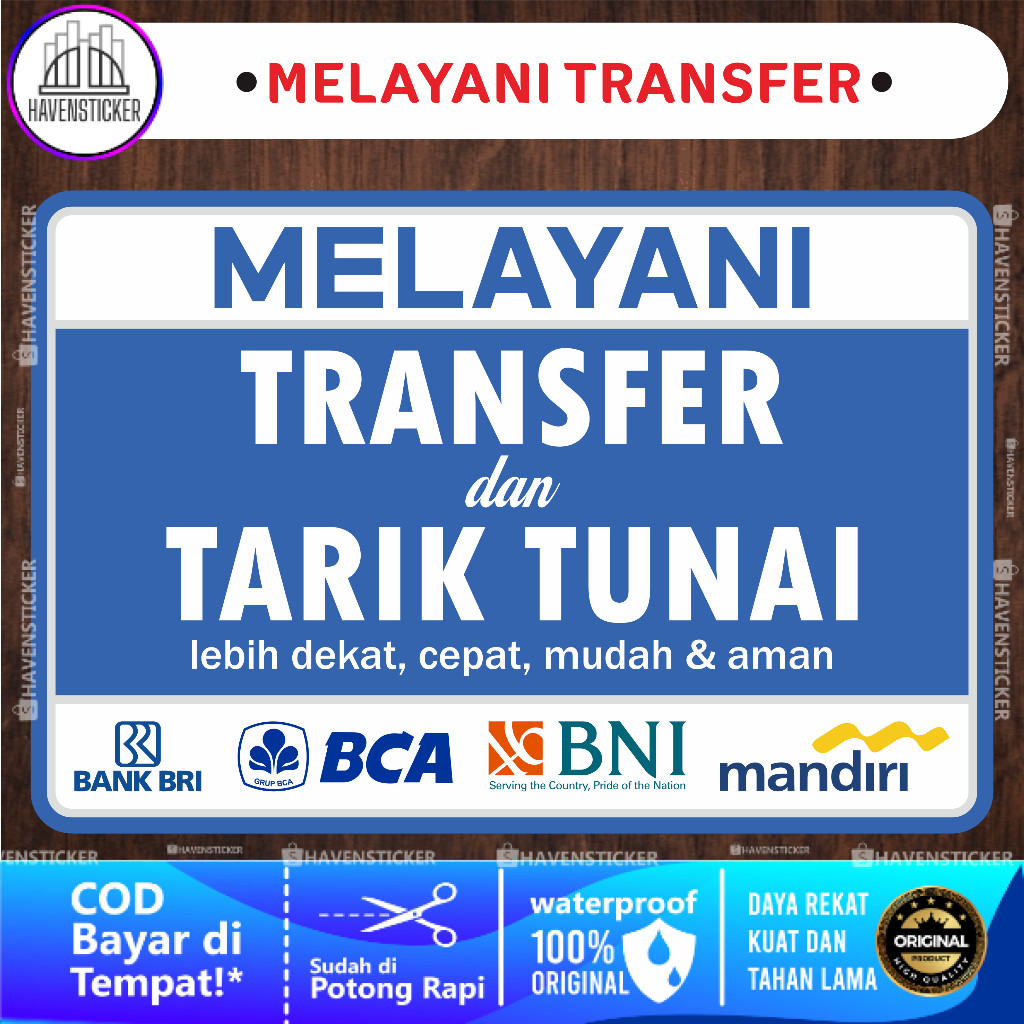 Jual Stiker Melayani Transfer Dan T.tunai Laminasi Kilat | Shopee Indonesia