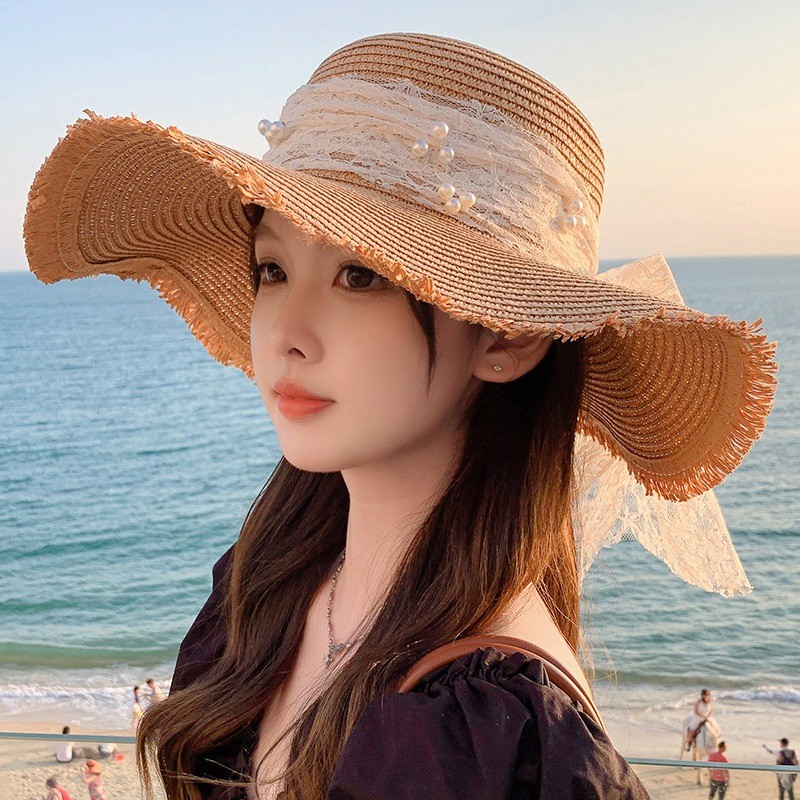 Jual Topi Pantai Wanita Bunga Pelindung UV -Summerhat Pantai / Topi ...