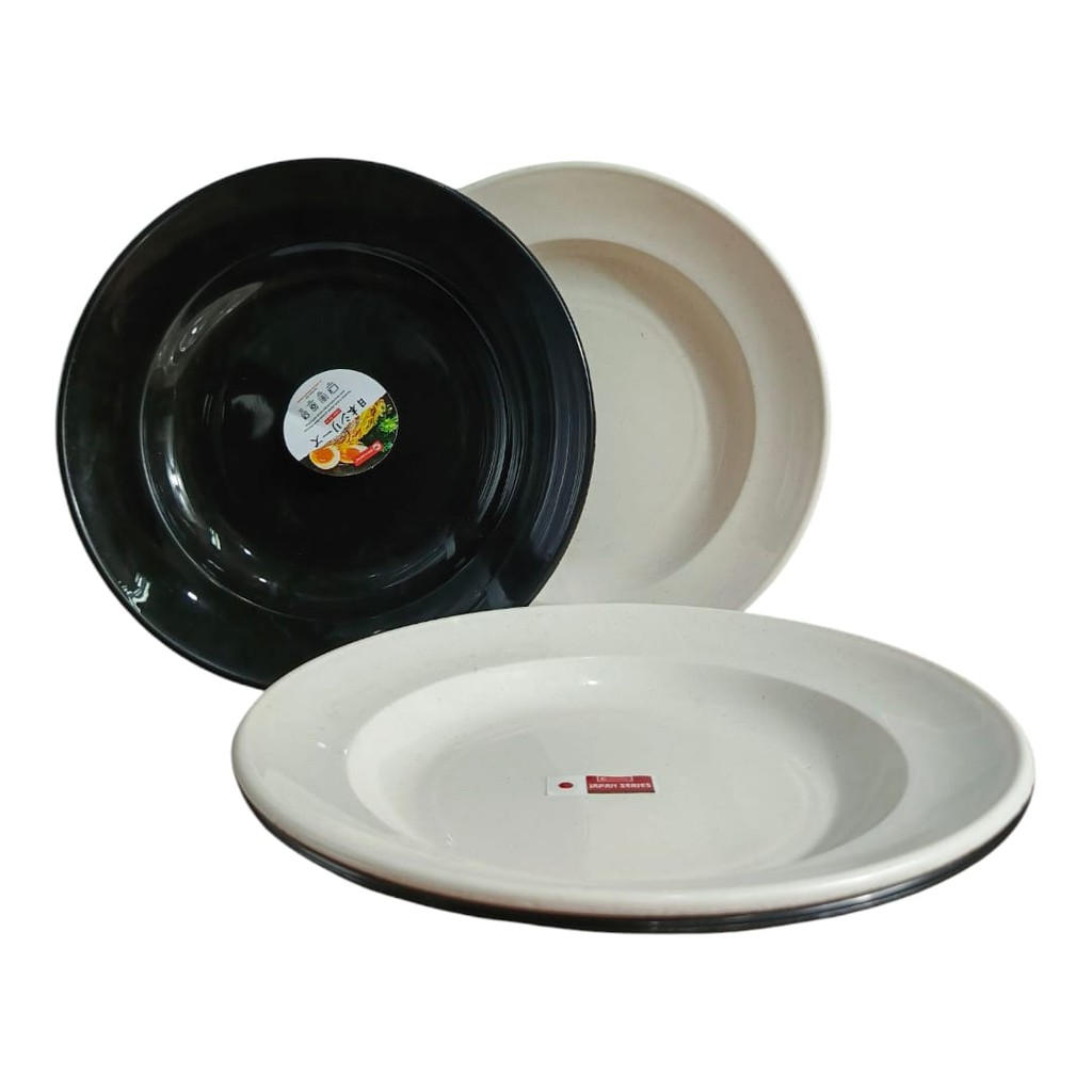 Jual 12 Pcs Piring Makan Plastik 9 Inch Japan Series - Piring Cekung ...
