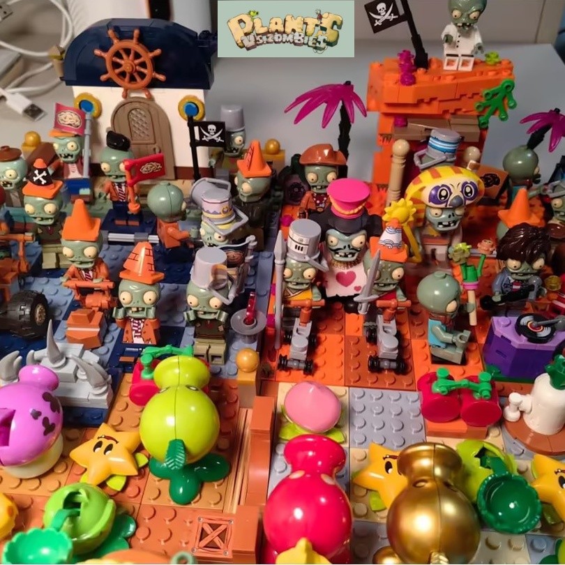 Jual 【500~600pcs】Plants VS Zombies Blocks MAINAN ZOMBIES WAR PLANTS ...