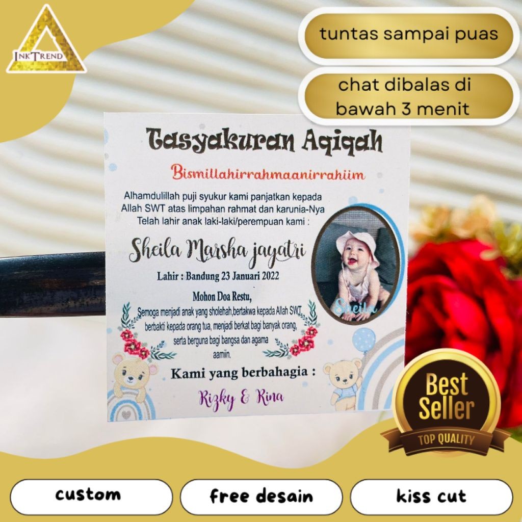 Jual INKA 2-4 Stiker Tasyakuran Aqiqah Bayi Sticker Syukuran Aqiqah ...