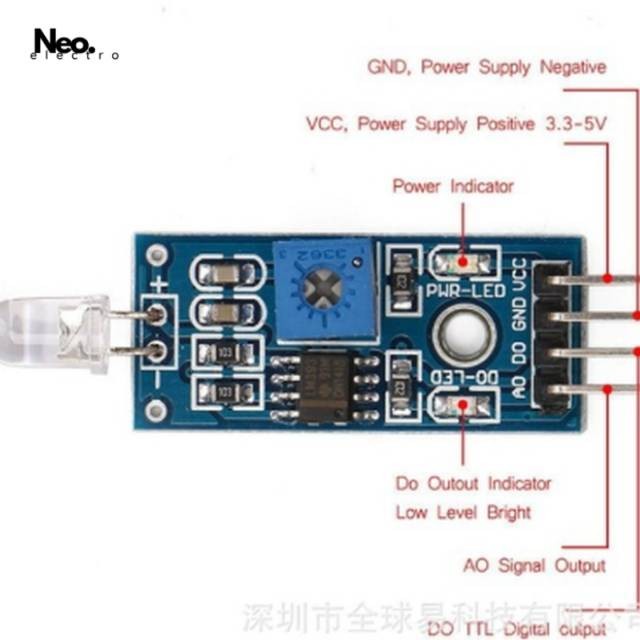 Jual Module photodiode 4 pin deteksi cahaya photodioda arduino uno mega ...