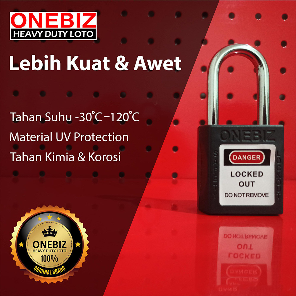 Jual LOTOTO (Lockout Tagout Tryout) Padlock Black Gembok Hitam Safety ...