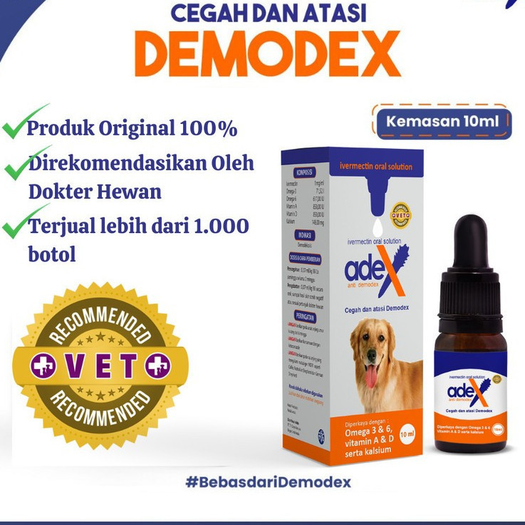 Jual Obat demodex demodek kudis gudikan botak anjing sirup adex 10 ml | Shopee Indonesia