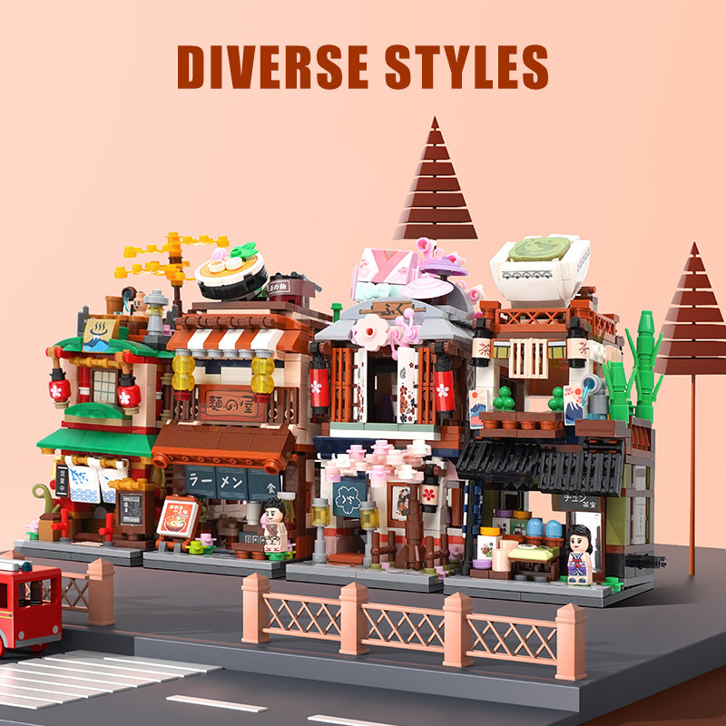 Jual LOOOOPY DIY Puzzle Block Ramen Onsen Kimono Matcha - Mini Figure Cute Lucu Rumah Model ...