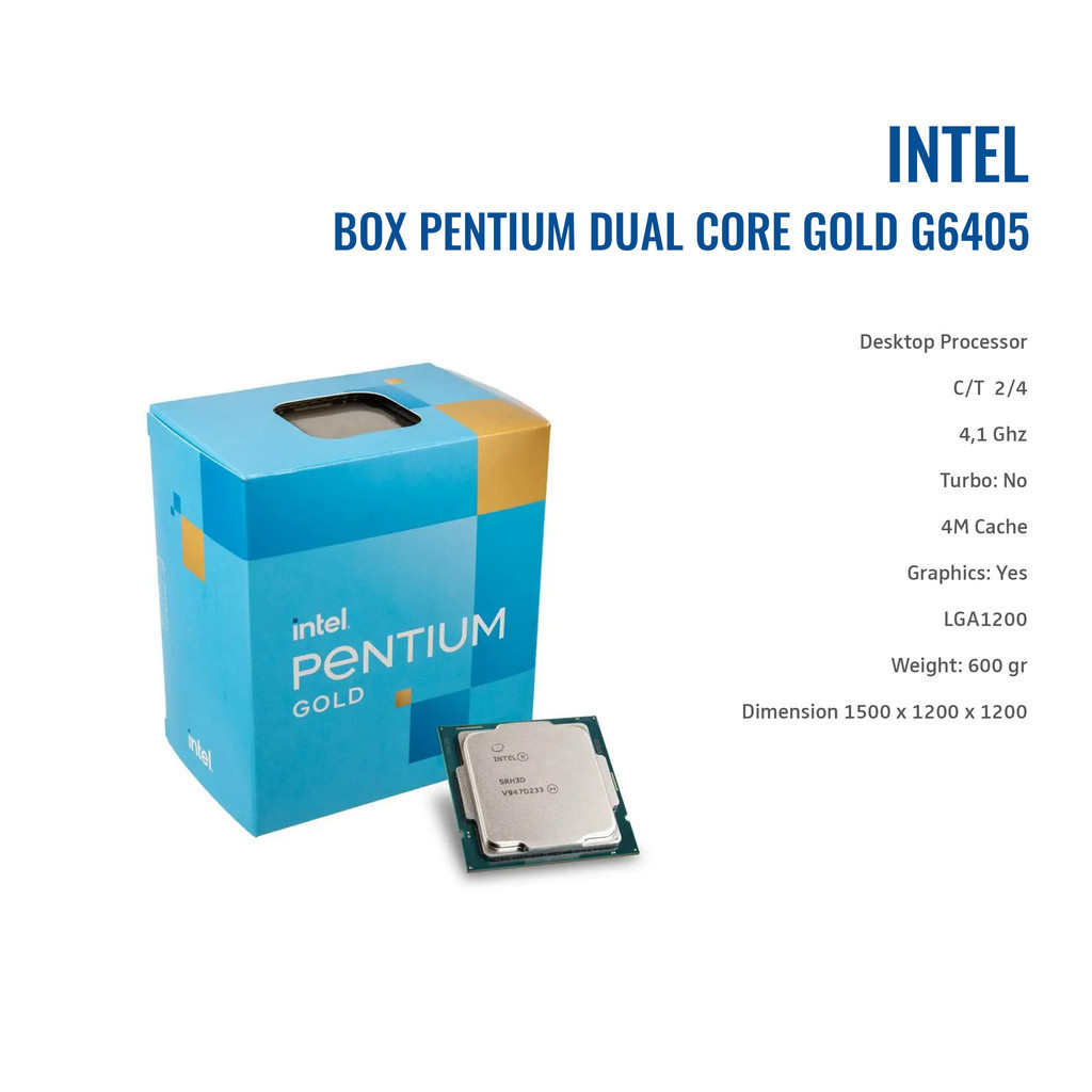 Jual Intel Processor Pentium Gold G6405 Box Comet Lake Socket LGA 1200 ...