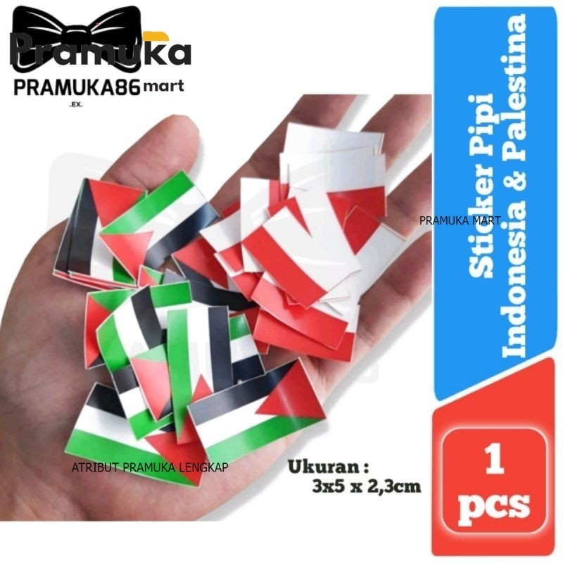 Jual Termurah Sticker Pipi Bendera Palestina & Merah Putih / Tempelan ...