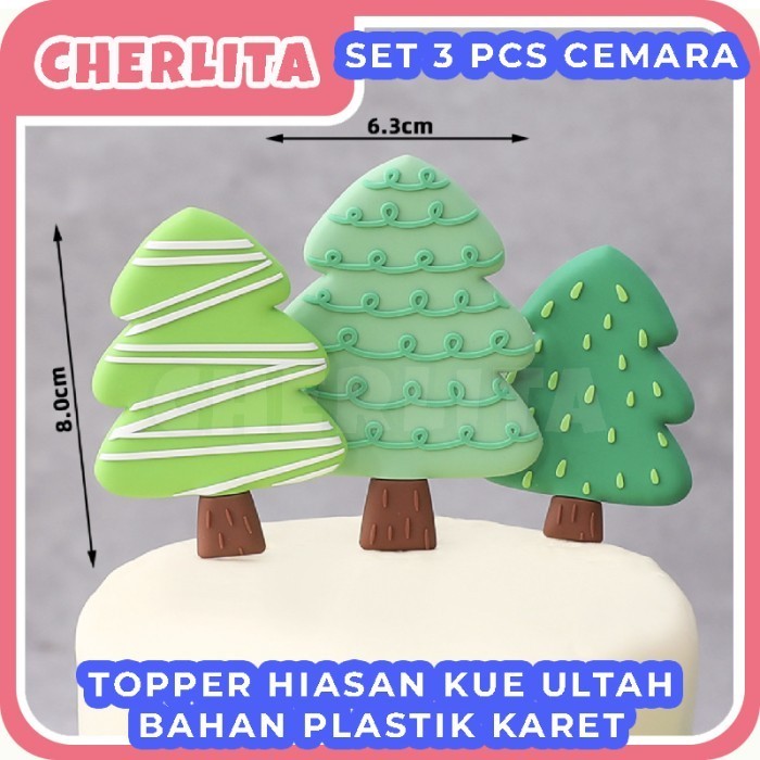Jual Topper Hiasan Kue Ulang Tahun Batang Pohon Cemara Cake Topper Lucu ...