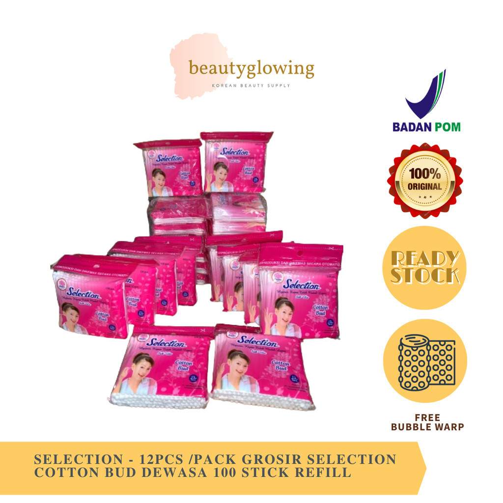 Jual SELECTION 12PCS /PACK GROSIR SELECTION COTTON BUD DEWASA 100 STICK ...