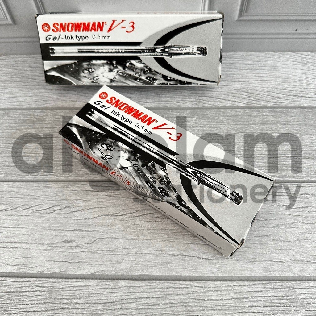 Jual SELUSIN ( 12 PCS ) Gel Ink Pen Snowman V3 Pulpen Gen Snowman V-3 0 ...