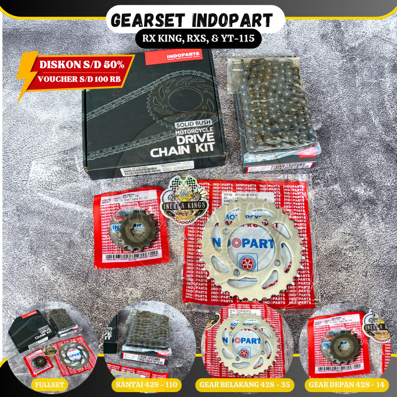 Jual Gearset Girset Gear Gir Set plus Rantai RX king RXK RXS Force1 ...