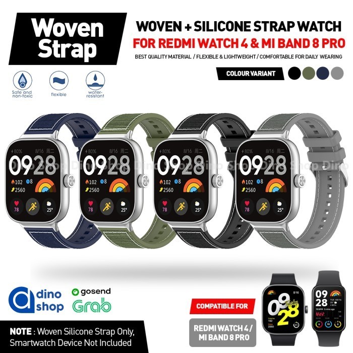 Jual Woven Nylon Silicone Strap For REDMI WATCH 4 / 5 & XIAO MI BAND 8 ...