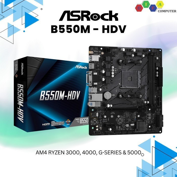 Jual Motherboard AMD Ryzen Asrock B550M - HDV Socket AM4 5000 Series ...