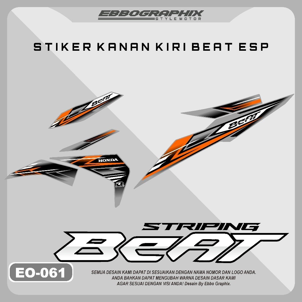 Jual EBBO-062 Striping Sticker Motor Honda Beat esp New Dekal striping ...
