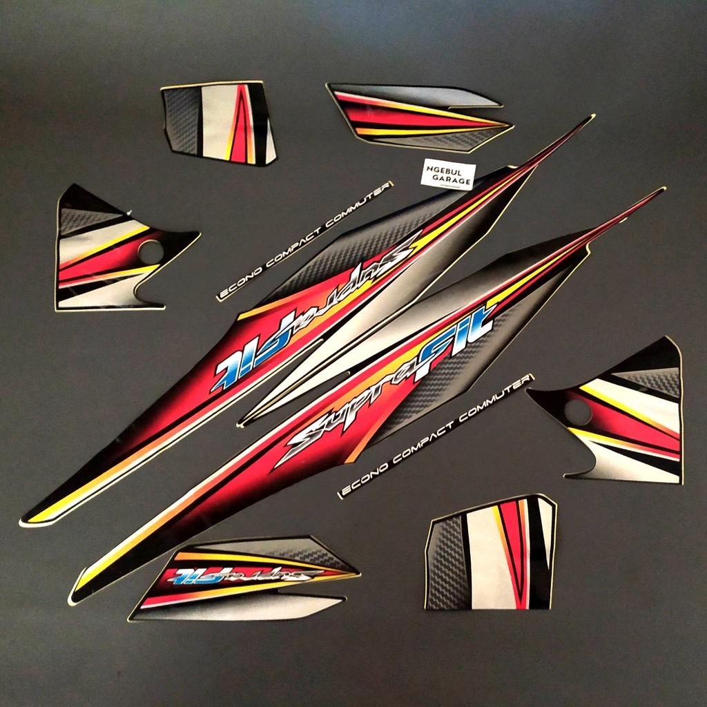 Jual Stiker Supra Fit DS 2006 Striping HONDA IMI MERAH KUNING SILVER ...