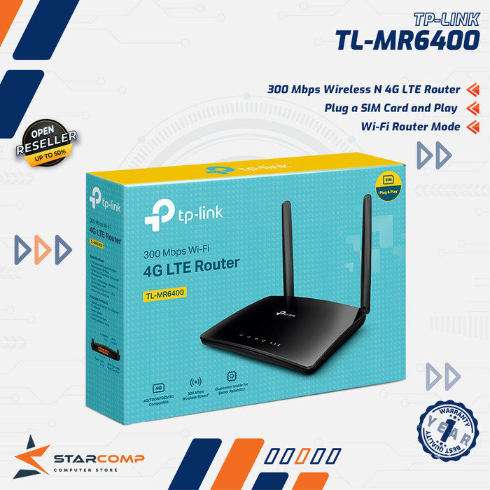 Jual TP-Link TL-MR6400 300 Mbps Wireless N 4G LTE Router SIM Card ...