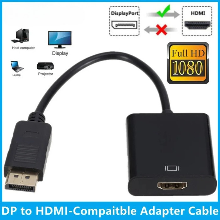 Jual Adapter Converter Display Port to HDMI 4K HD 60 Hz Komputer Laptop ...