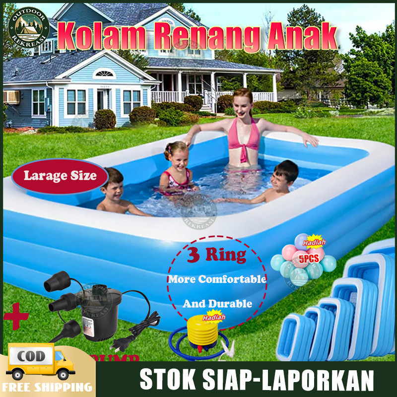 Jual 【Gratis pompa + bola*5】Kolam Renang Anak jumbo 3 Rings dan Bayi ...