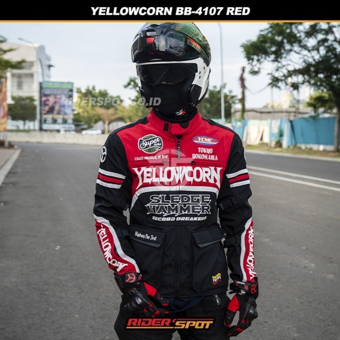 Jual Jaket Motor YELLOWCORN Mesh Touring Jacket BB-4107 Red Riding ...
