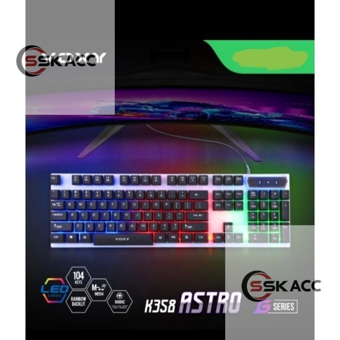 Jual Keyboard USB Gaming Voxy Astro K358 / Keyboard USB Gaming RGB SSKACC-KOMPUTER | Shopee ...