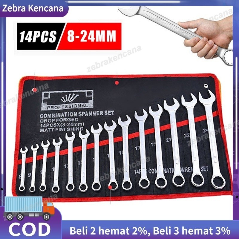 Jual Tool Superman Kunci Ring Pas set 14 pcs 8-24mm kunci pas Harga ...