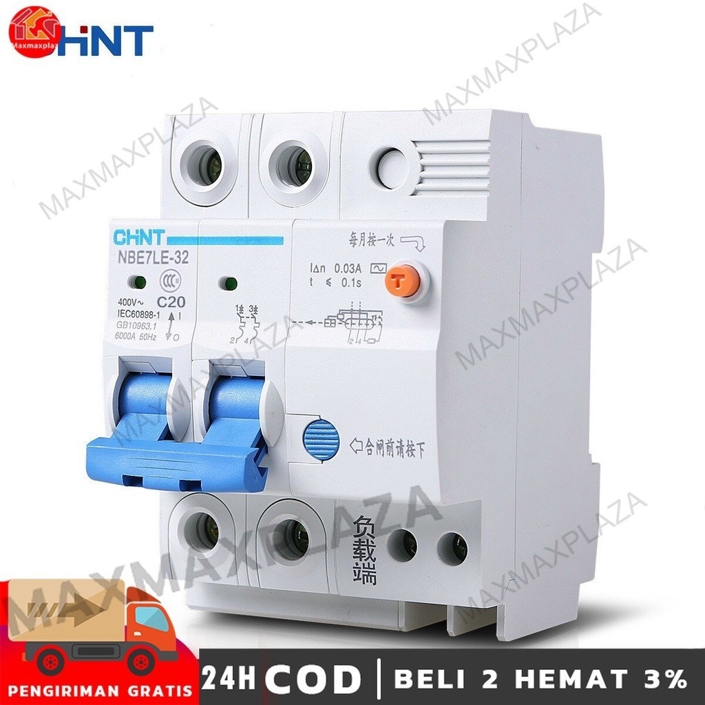 Jual ELCB RCBO-63 1P+N 10A/CHINT Leakage Circuit Breaker Household With ...