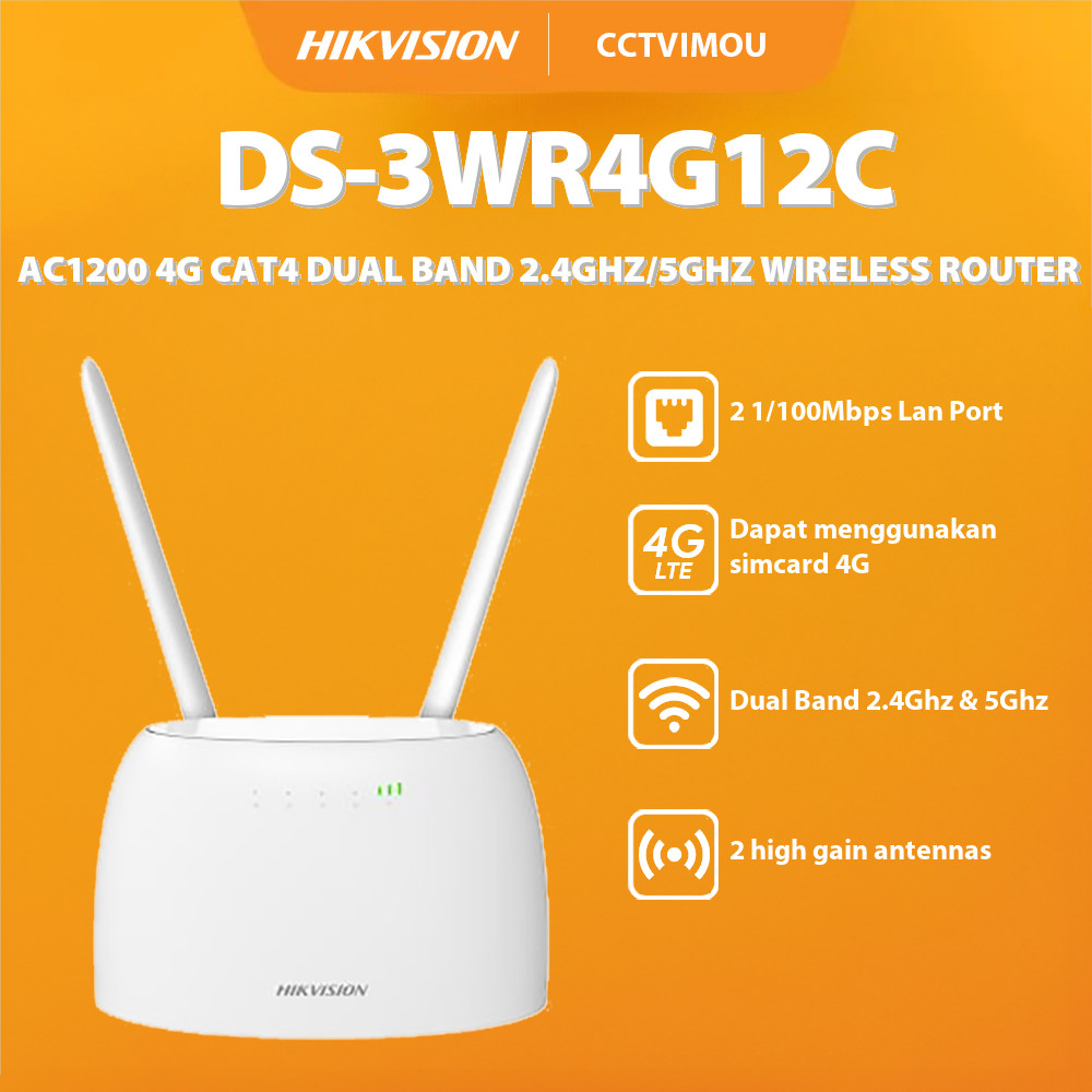 Jual HIKVISION DS-3WR4G12C AC1200 4G LTE CAT4 DUAL BAND 2.4GHZ/5GHZ ...