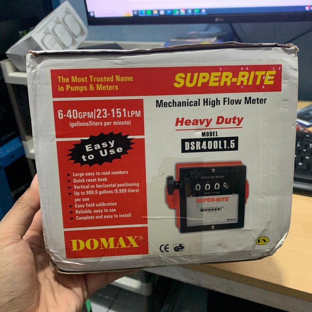 Jual FLOW METER SUPER-RITE 1 1/2" X 4 DIGIT DOMAX HD HEAVY DUTY 1,5 ...