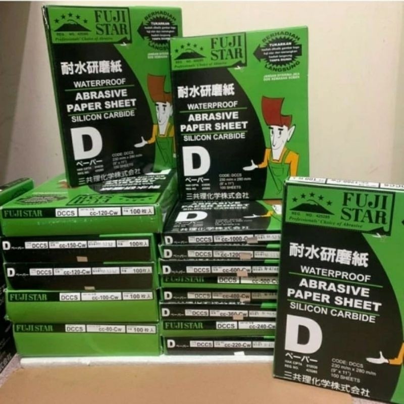 Jual Amplas Fujistar Waterproof Abrasive Paper Sheet Silicon Carbide ...