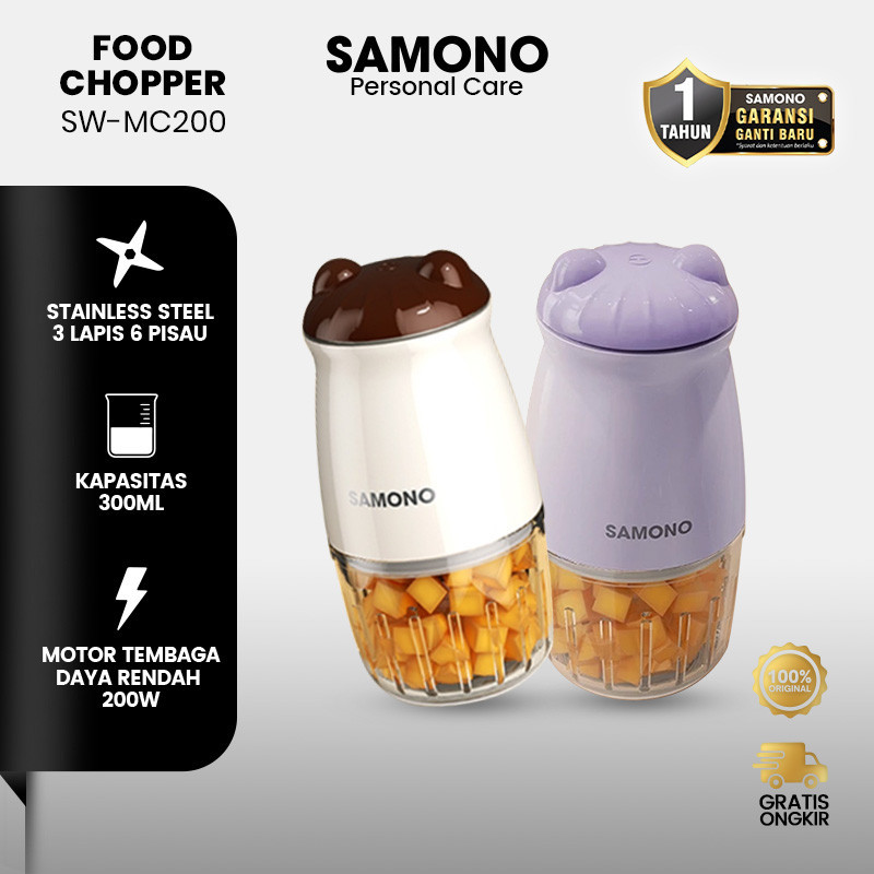 Jual SAMONO Food Chopper 200 Watt Wadah Kaca 300ml Bahan Food Grade Aman,Tahan Suhu Panas ...