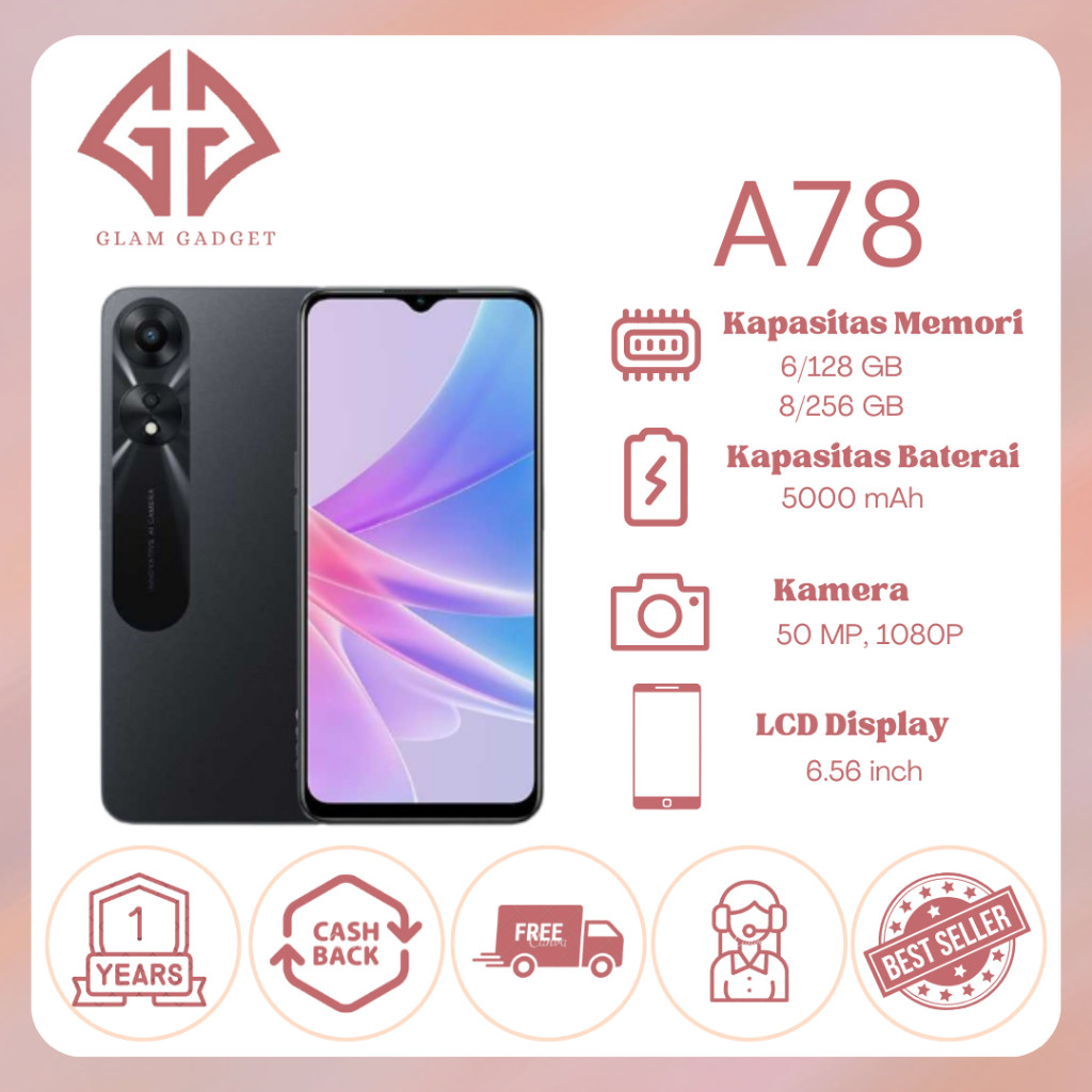 Jual HP A78 Smartphone 8GB/256GB Baterai 5000mAh Garansi 1 Tahun ...