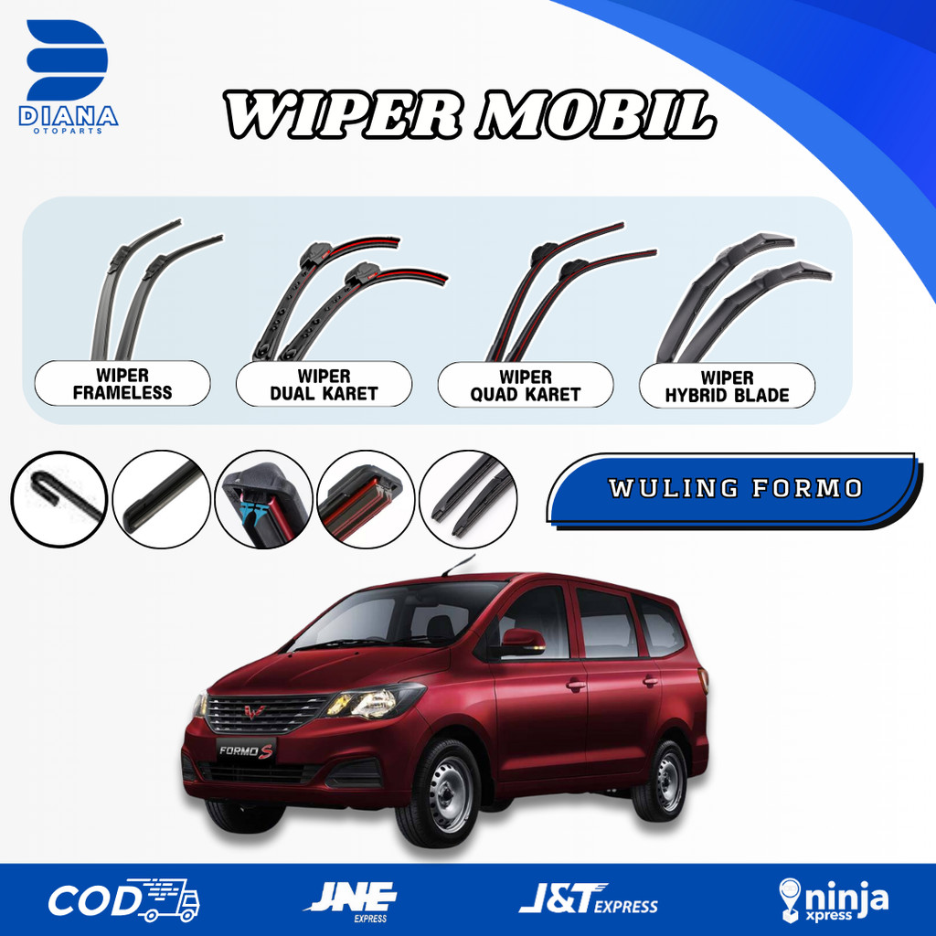 Jual ( COD ) Wiper Mobil Wuling Formo Jenis Soft Dual Hybrid Quad Karet ...