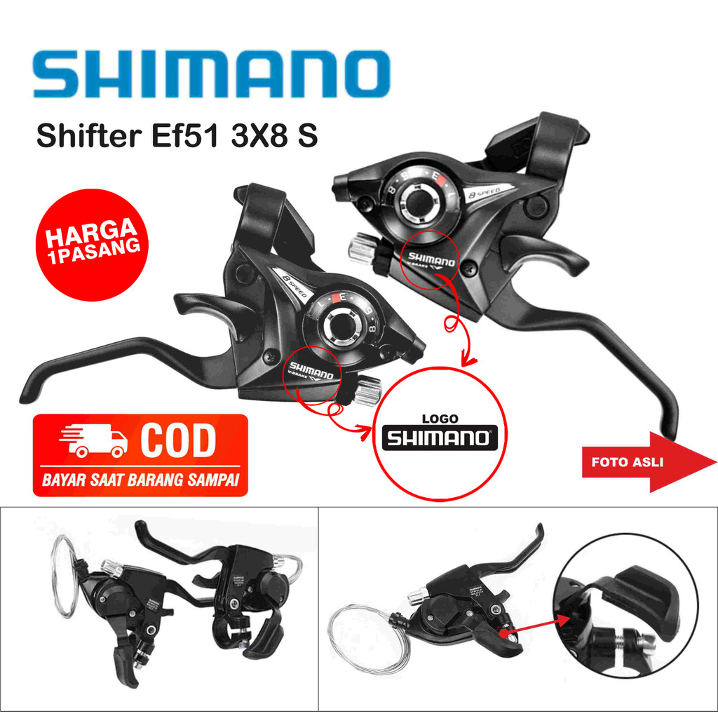 Jual [COD] SHIMANO Shifter EF51 Operan Gigi Sepeda 3 X 8 Speed Sepeda ...