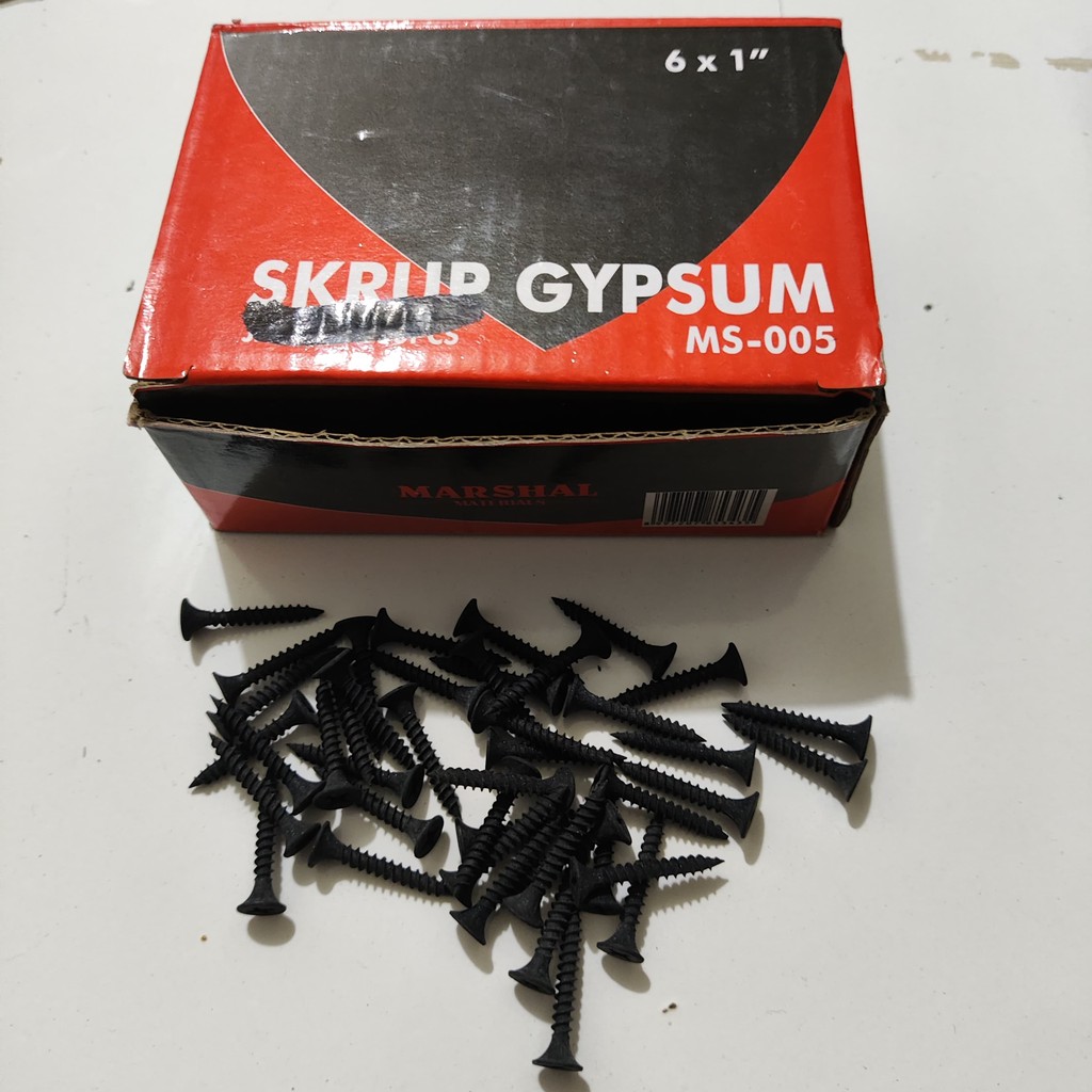 Jual Sekrup Gypsum 2 Cm 6 x 1 Inch Isi 500gr Drywall Gipsum Skrup Hitam Kayu Holo Baja Ringan ...