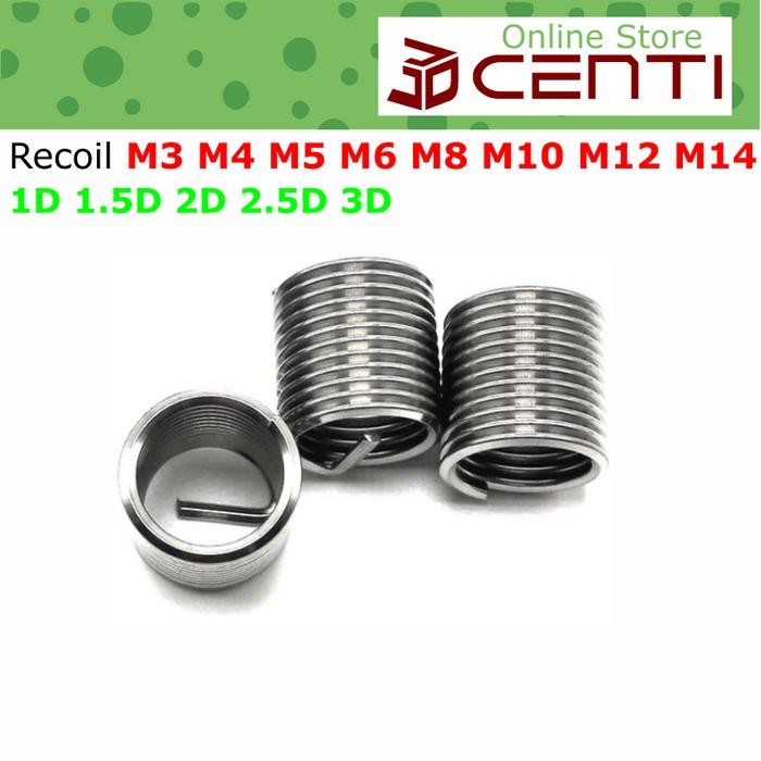 Jual Thread Recoil Perbaikan Drat Helicoil M3 M4 M5 M6 M8 M10 M12 M14 stainlees 304 insert ...