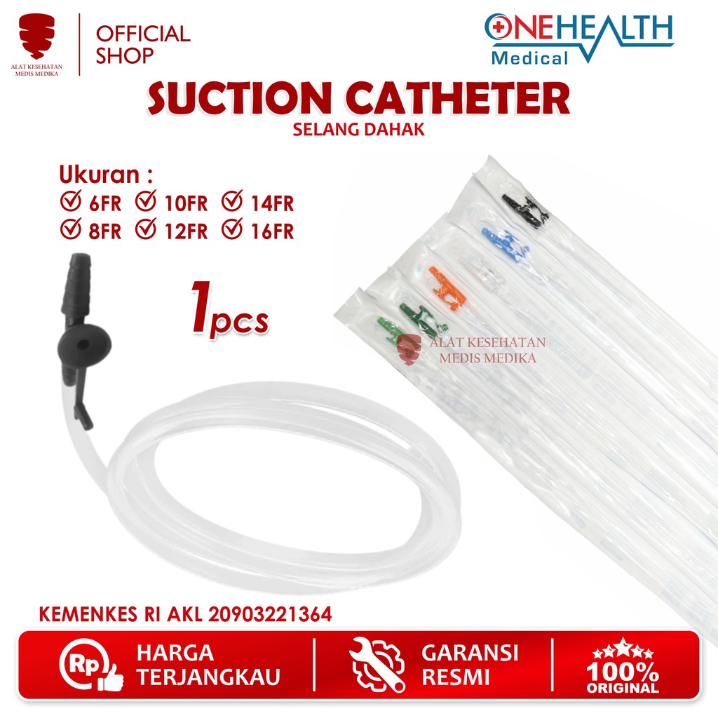 Jual OneHealth Suction Catheter Selang Penyedot Dahak Peralatan ...