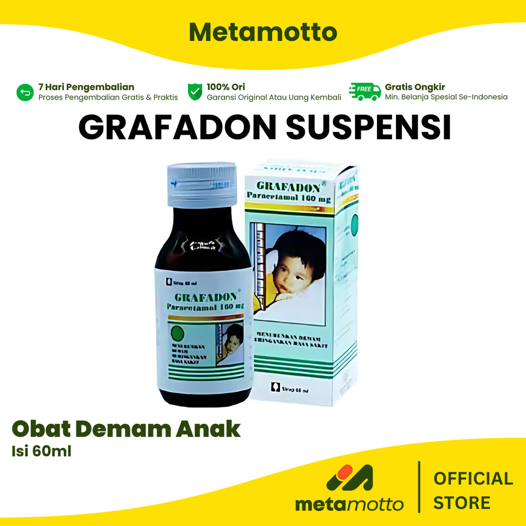 Jual GRAFADON SIRUP 60ML /PARACETAMOL 160 MG /PENURUN DEMAM DAN NYERI ...