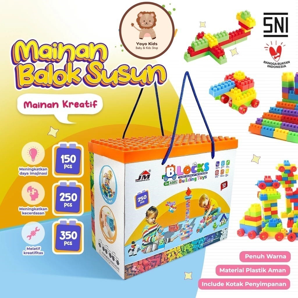 Jual Mainan Balok Susun Anak Block Bricks DIY Bahan ABS Edukasi Bayi ...